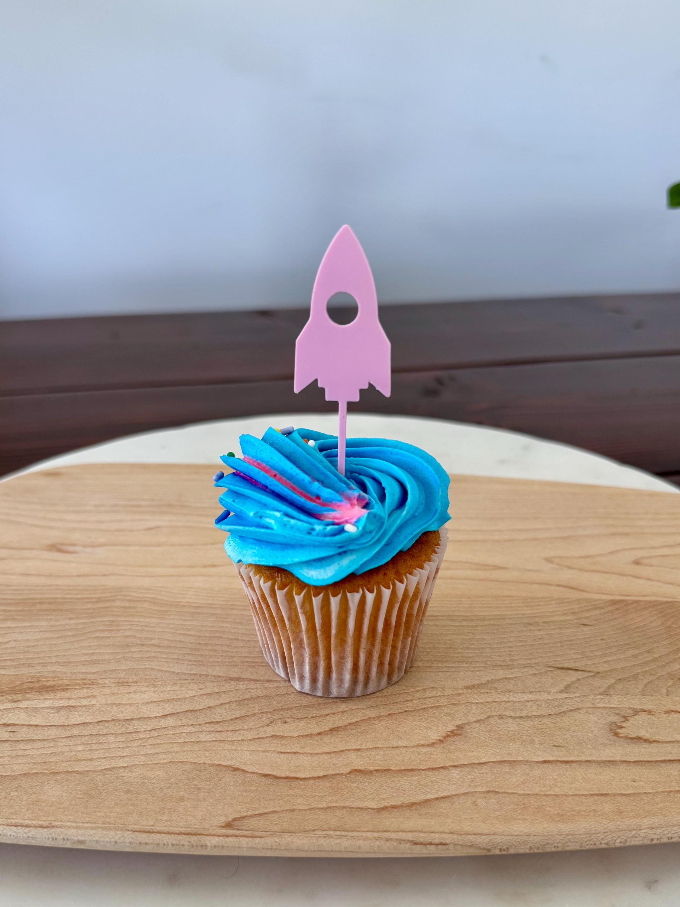 Rocket Ship Cupcake Toppers - Etsy