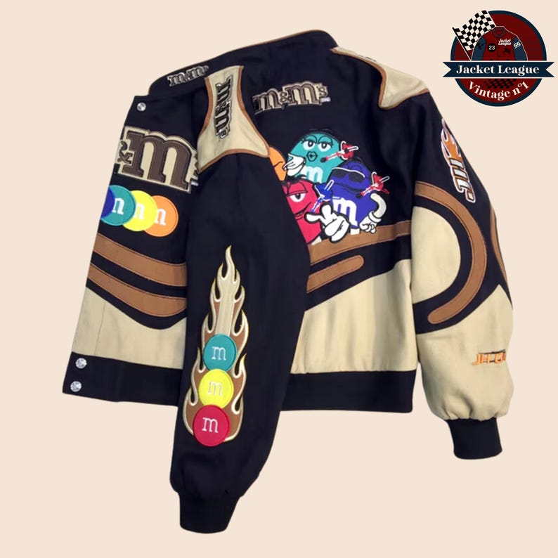 Spring Harajuku Embroidered M&M Jacket Women's Hip-hop Long Sleeve ...