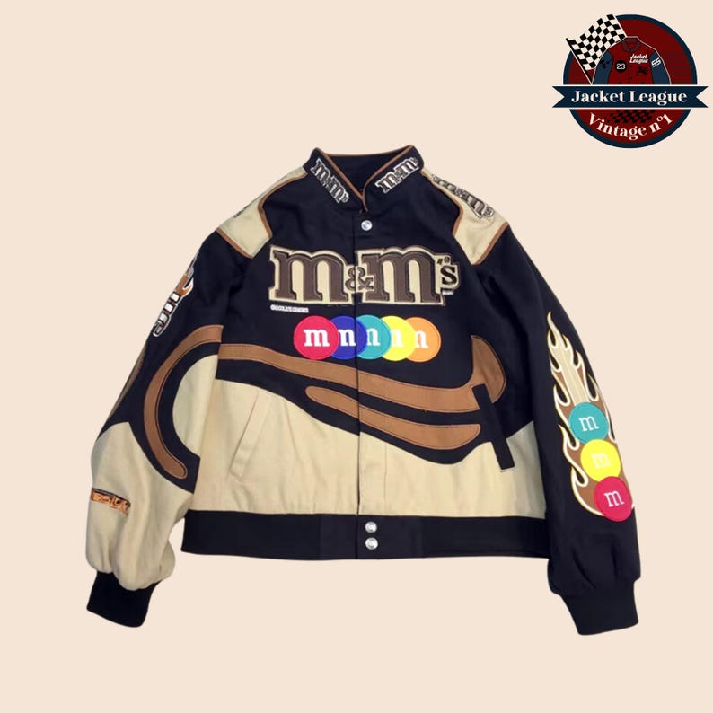 Spring Harajuku Embroidered M&M Jacket Women's Hip-hop Long Sleeve ...