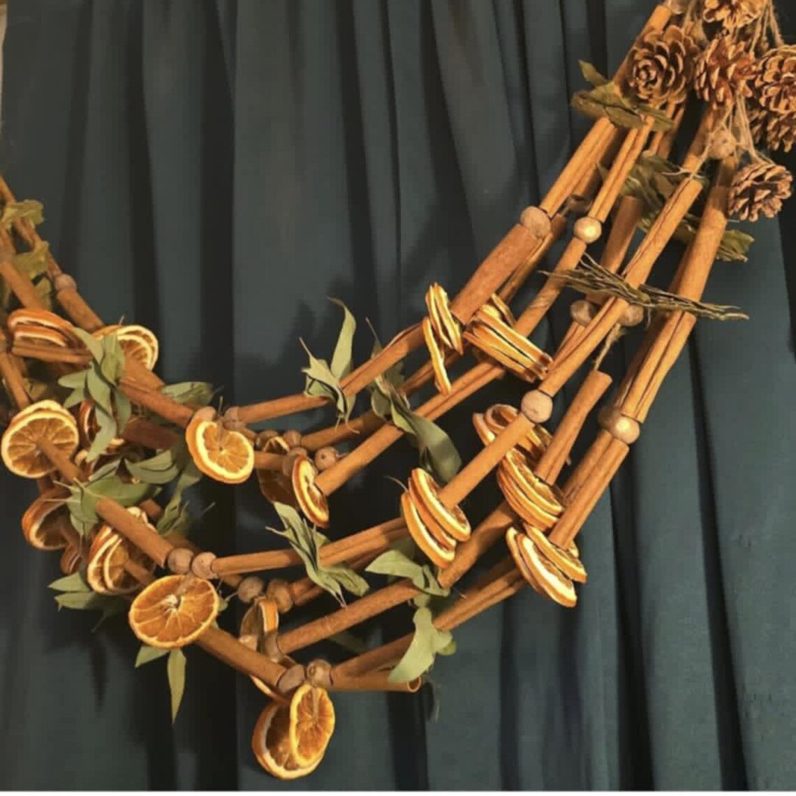 Primitive Holiday Garland Christmas Yule Decoration Dried Oranges ...