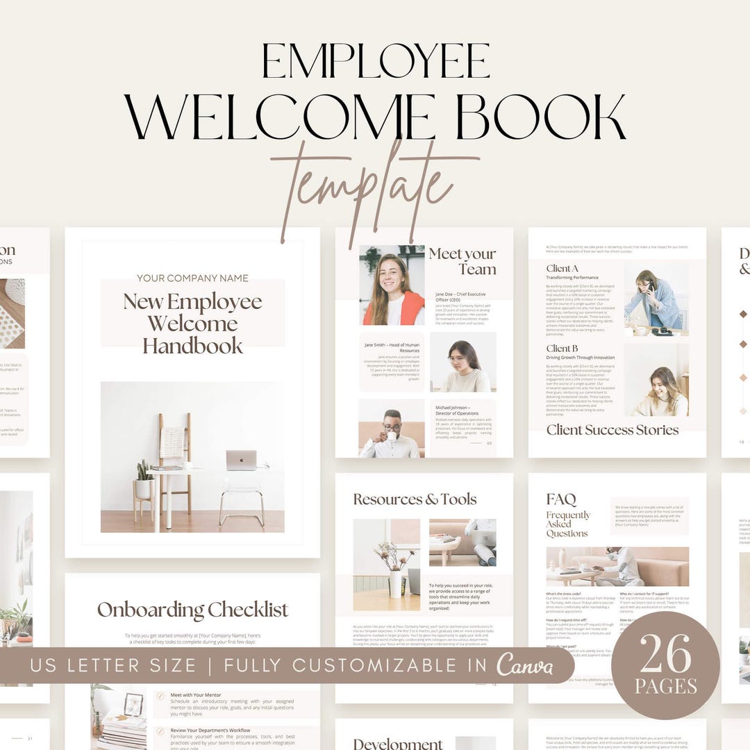 Employee Welcome Book Template | Aesthetic Colors | Human Resources ...