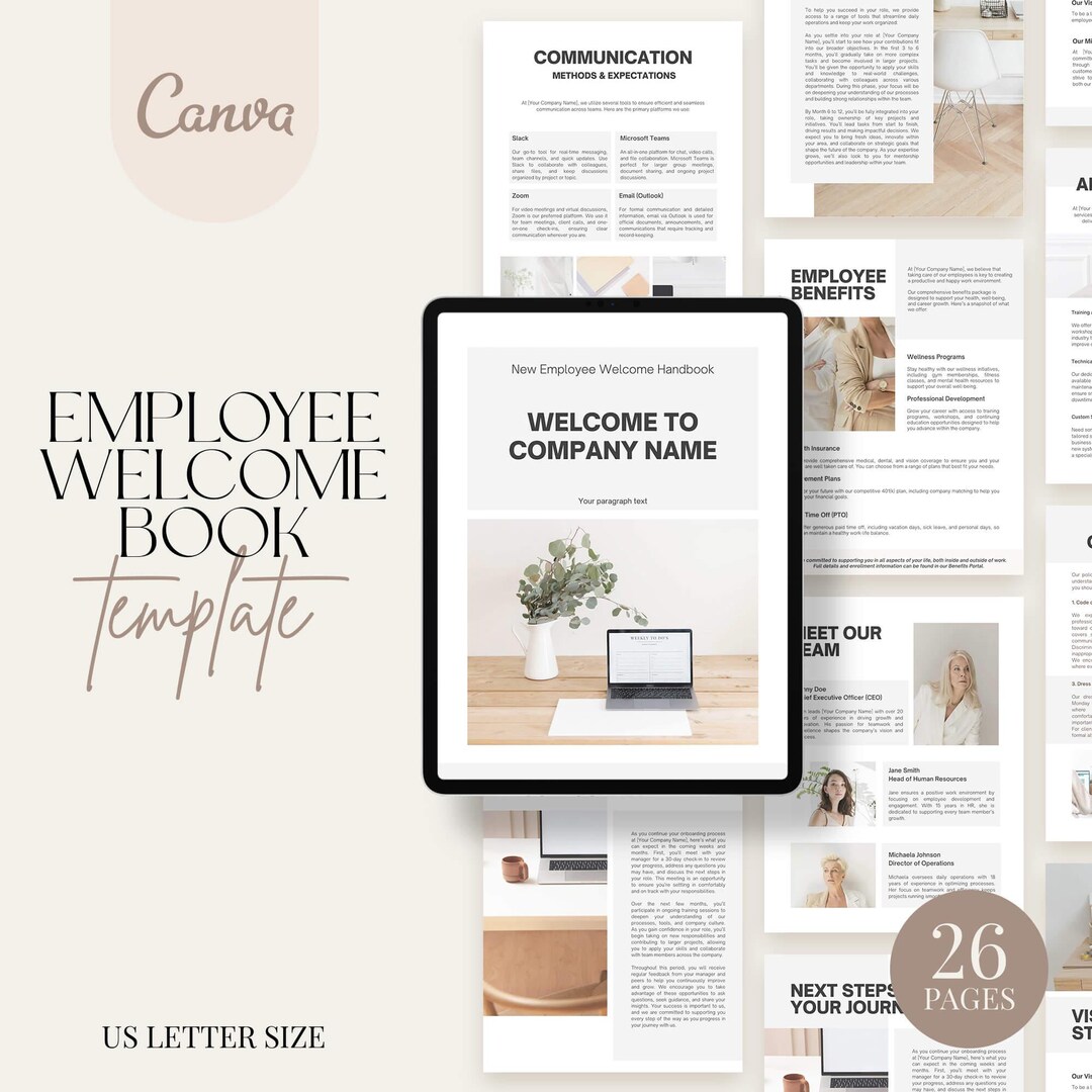 Employee Welcome Book Template | Minimal | Human Resources Manual ...