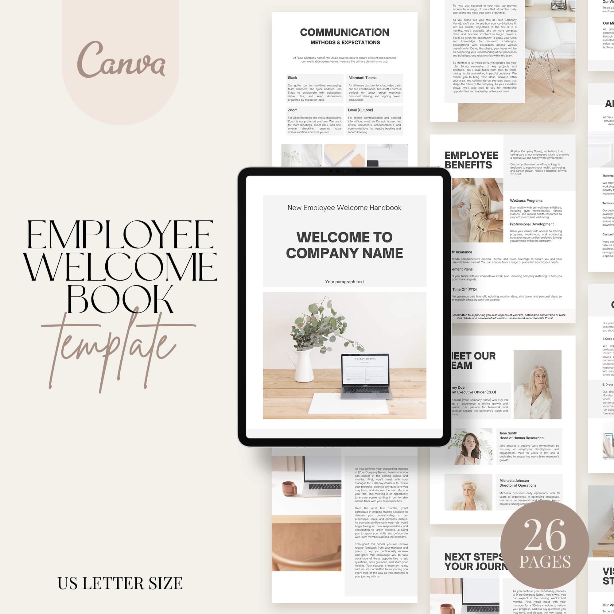 Employee Welcome Book Template | Minimal | Human Resources Manual ...