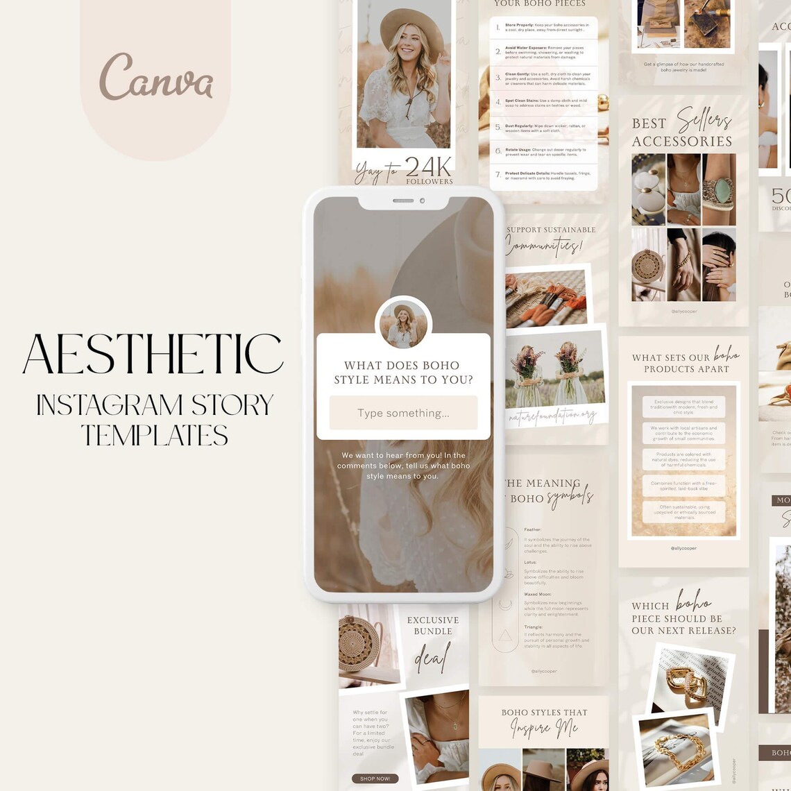 Aesthetic Instagram Story Templates | Social Media Kit | Brand Identity ...