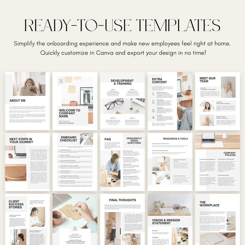 Employee Welcome Book Template | Minimal | Human Resources Manual ...