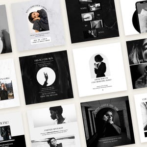 Black White Instagram Post Template | Minimal | Social Media Post Pack ...