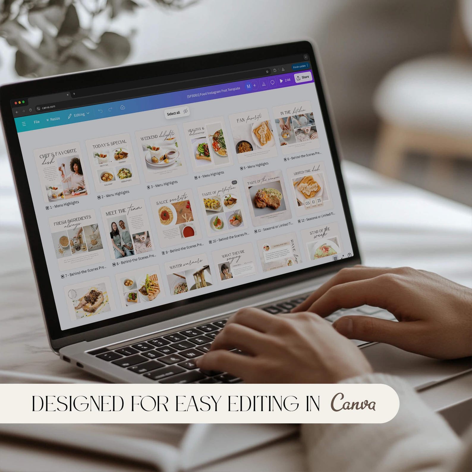 Food Instagram Instagram Post Template | Gourmet Recipes | Minimalist ...