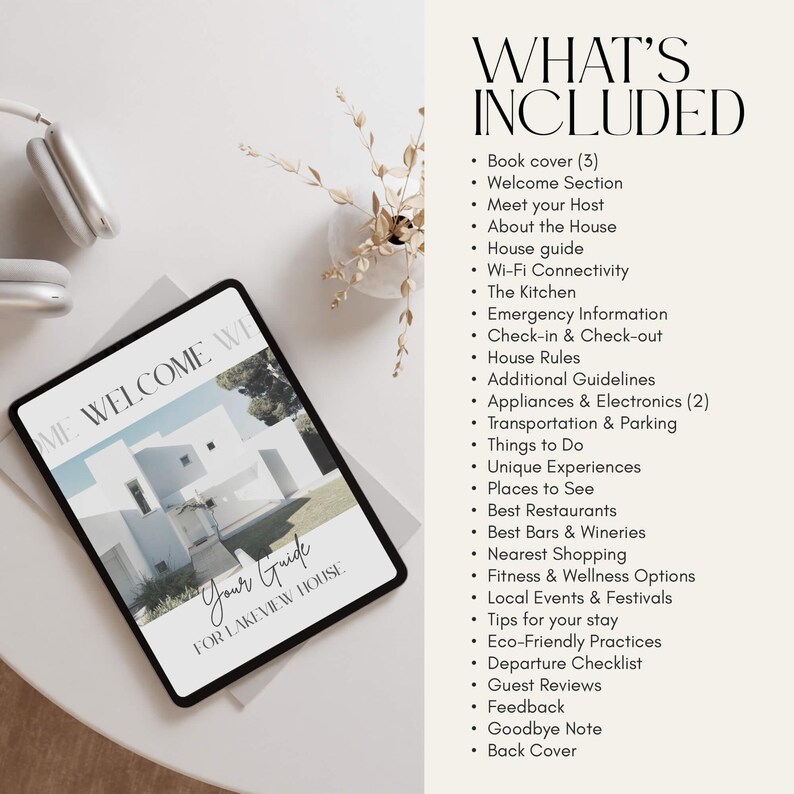 Airbnb Welcome Book Template | Guest Manual | Rental Design ...