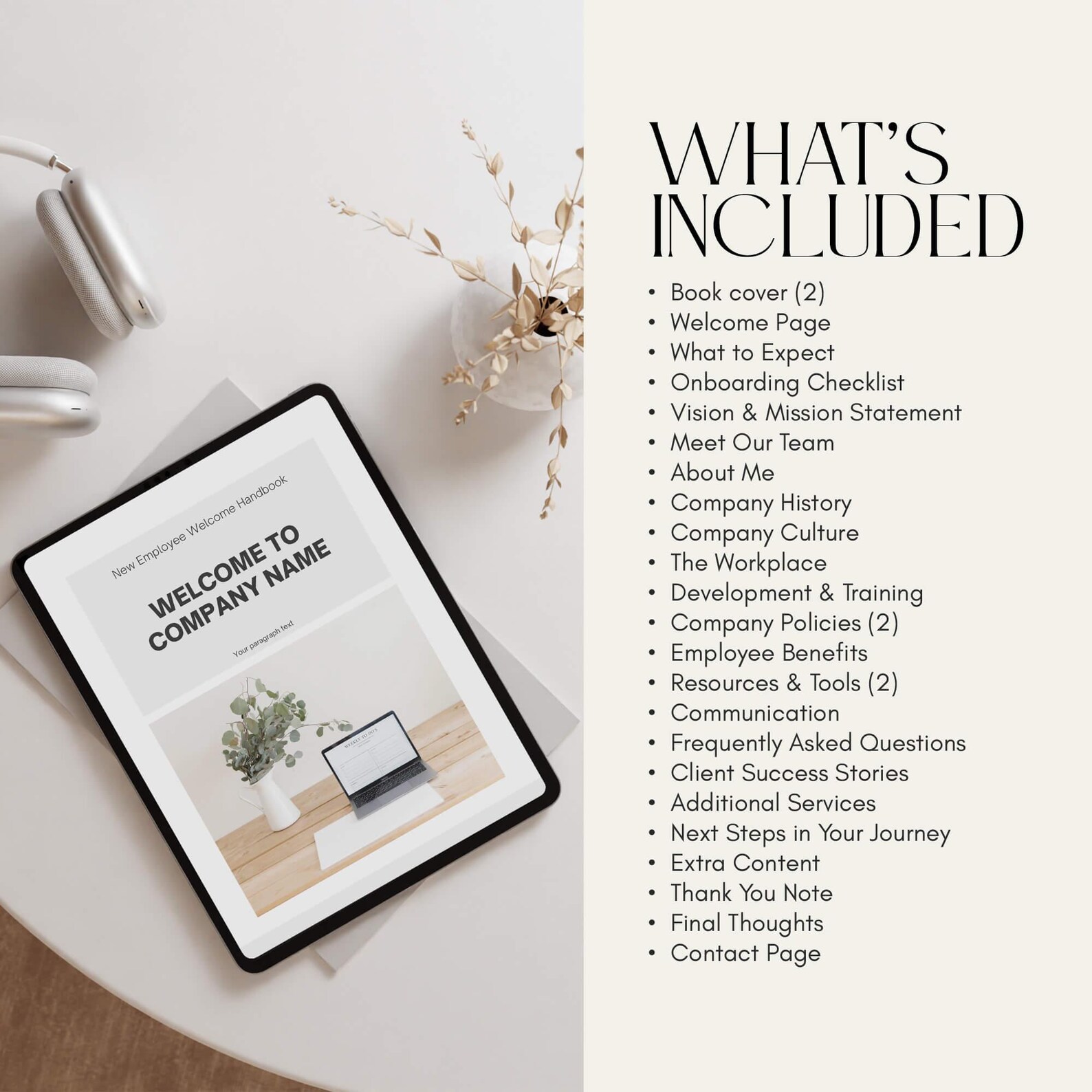 Employee Welcome Book Template | Minimal | Human Resources Manual ...