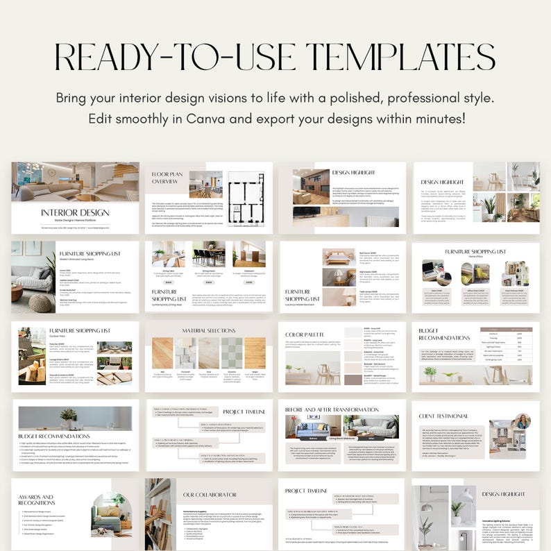 Design Presentation Template | Interior Design | Portfolio Editable ...