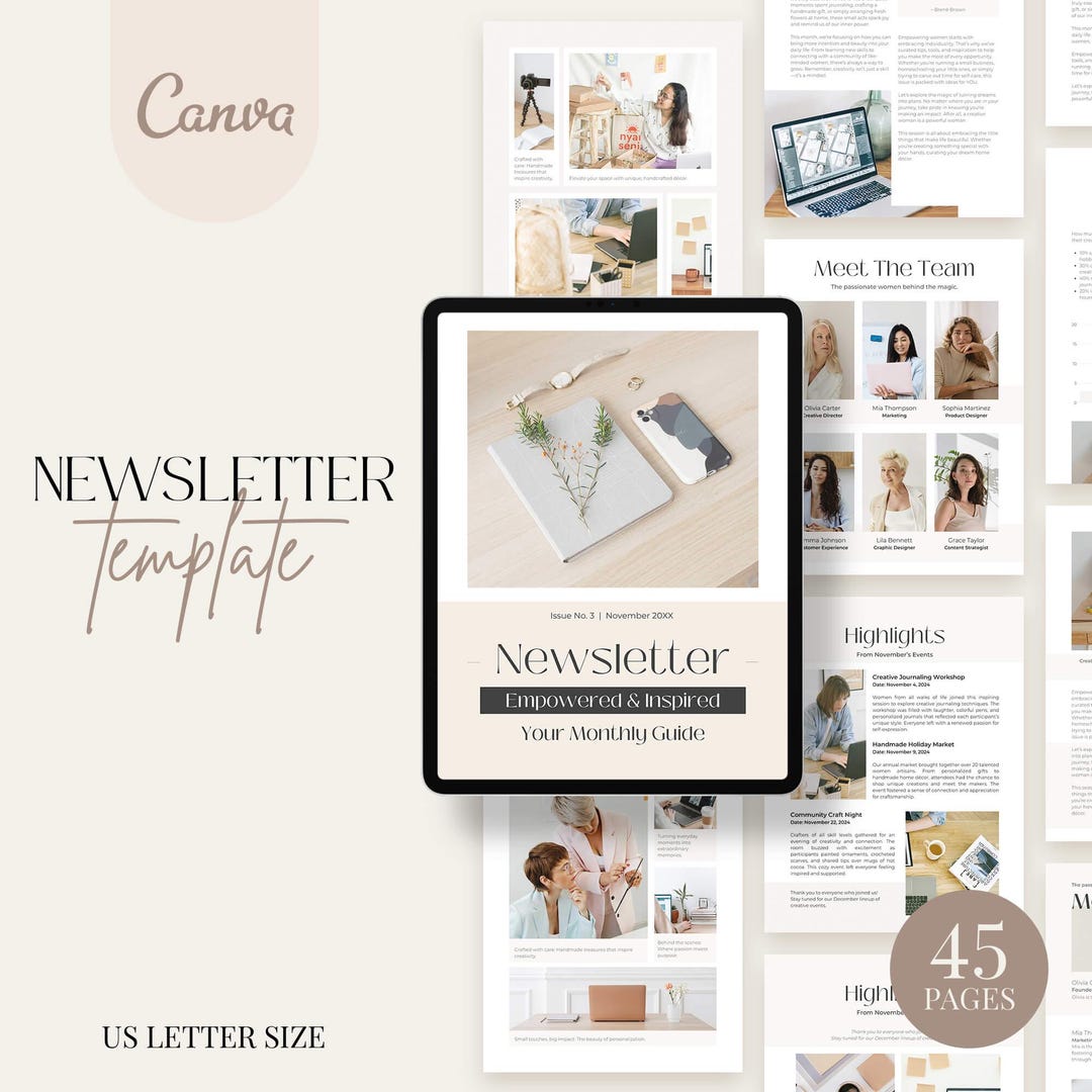 Newsletter Template | Minimal | Editable Business Brochure | Blogger ...