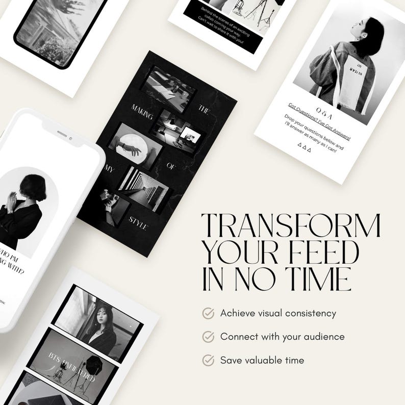 Black White Instagram Story Template | Black and White Elegant Template ...