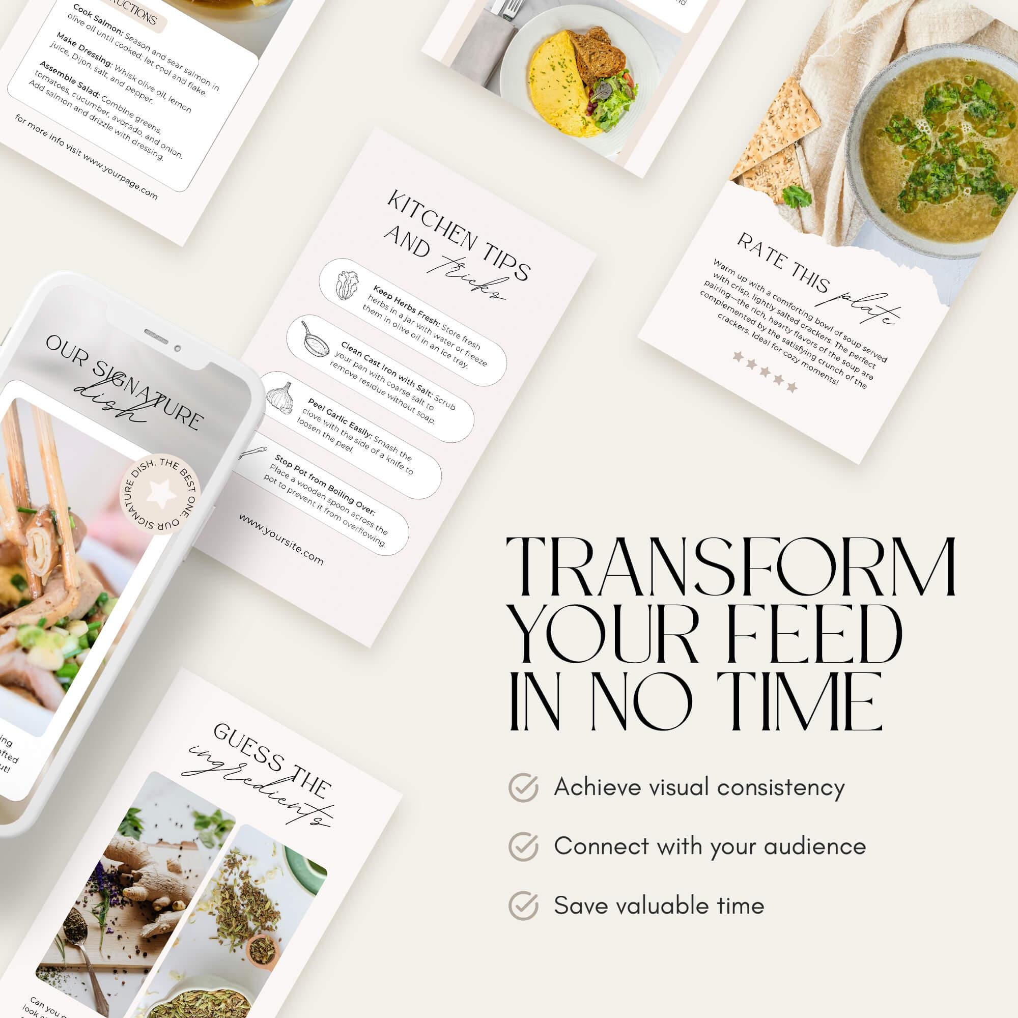 Food Instagram Story Template | Gourmet Recipes | Dietician Instagram ...