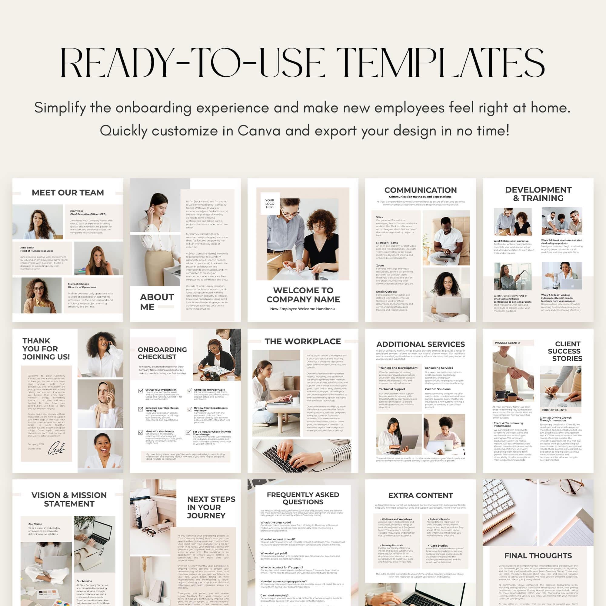 Employee Welcome Book Template | Modern HR Template | Human Resources ...