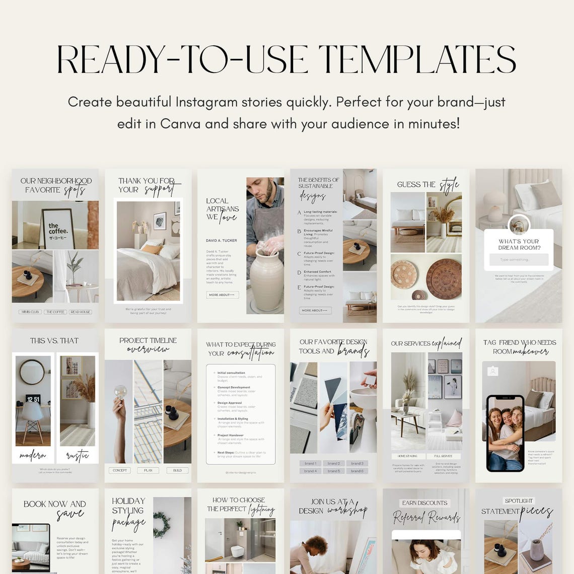 Interior Designer Instagram Story Templates | Interior Design IG ...