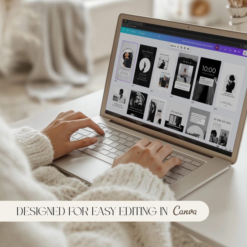Black White Instagram Story Template | Black and White Elegant Template ...