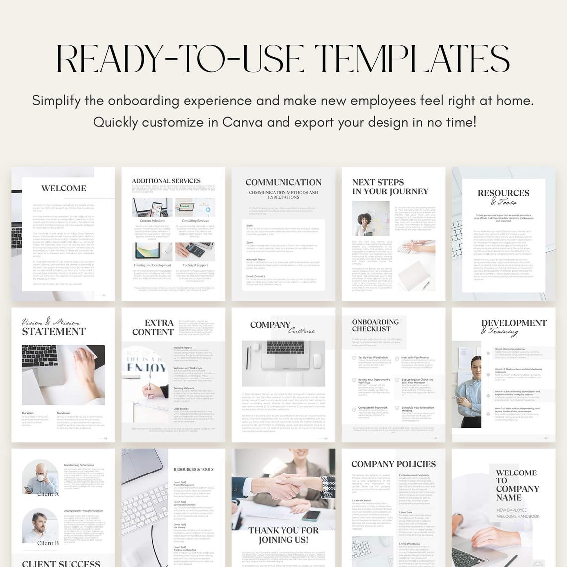 Employee Welcome Book Template | New Hire | Modern Employee Handbook ...