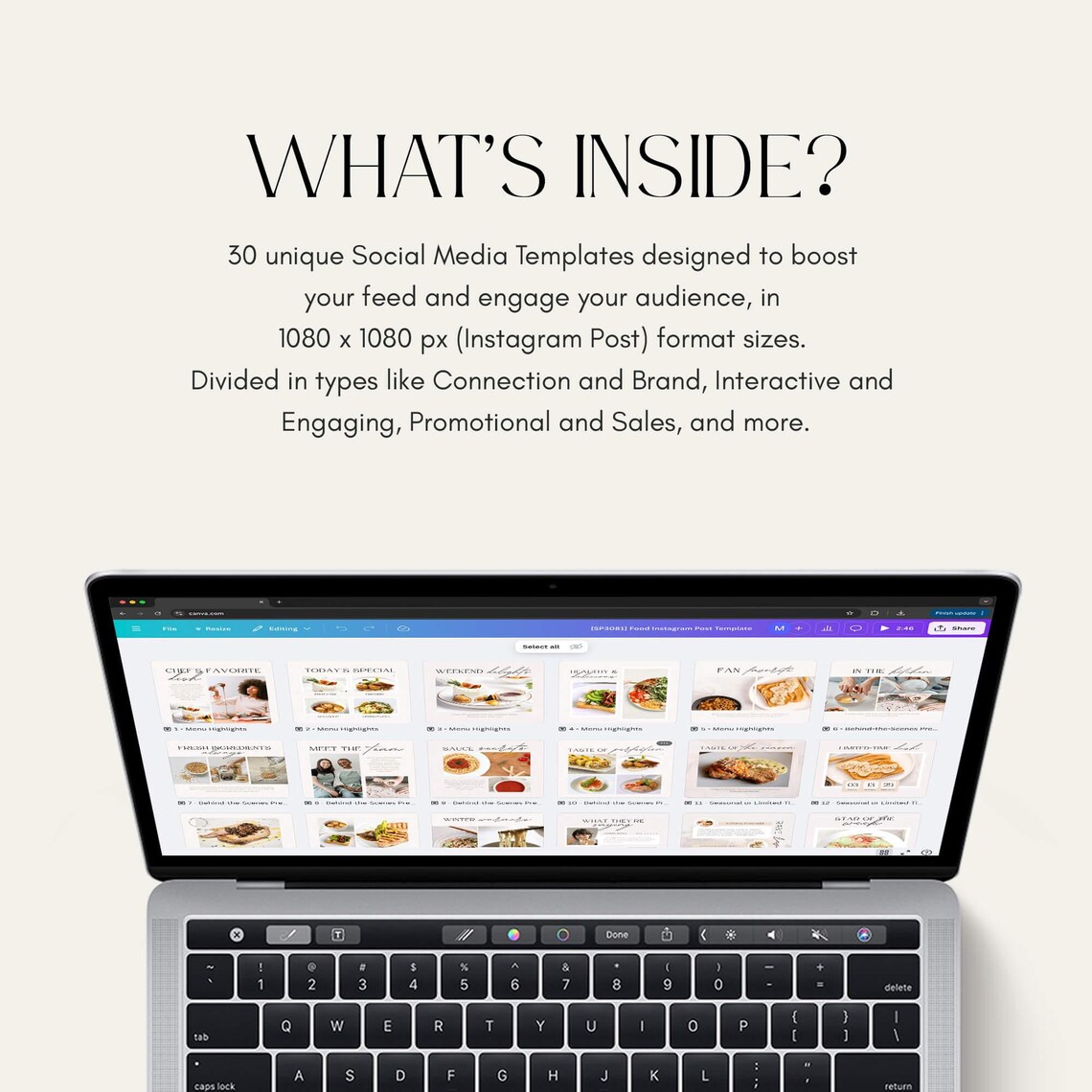 Food Instagram Instagram Post Template | Gourmet Recipes | Minimalist ...