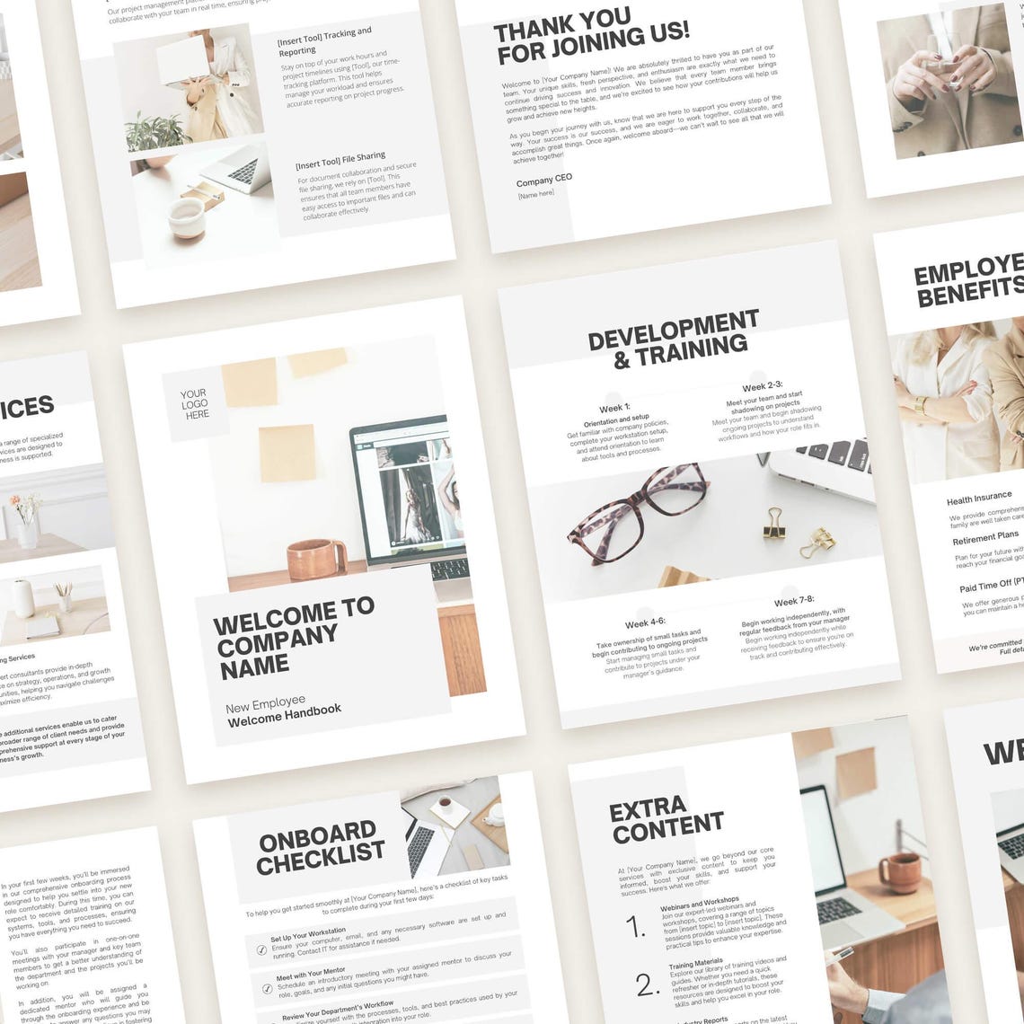 Employee Welcome Book Template | Minimal | Human Resources Manual ...