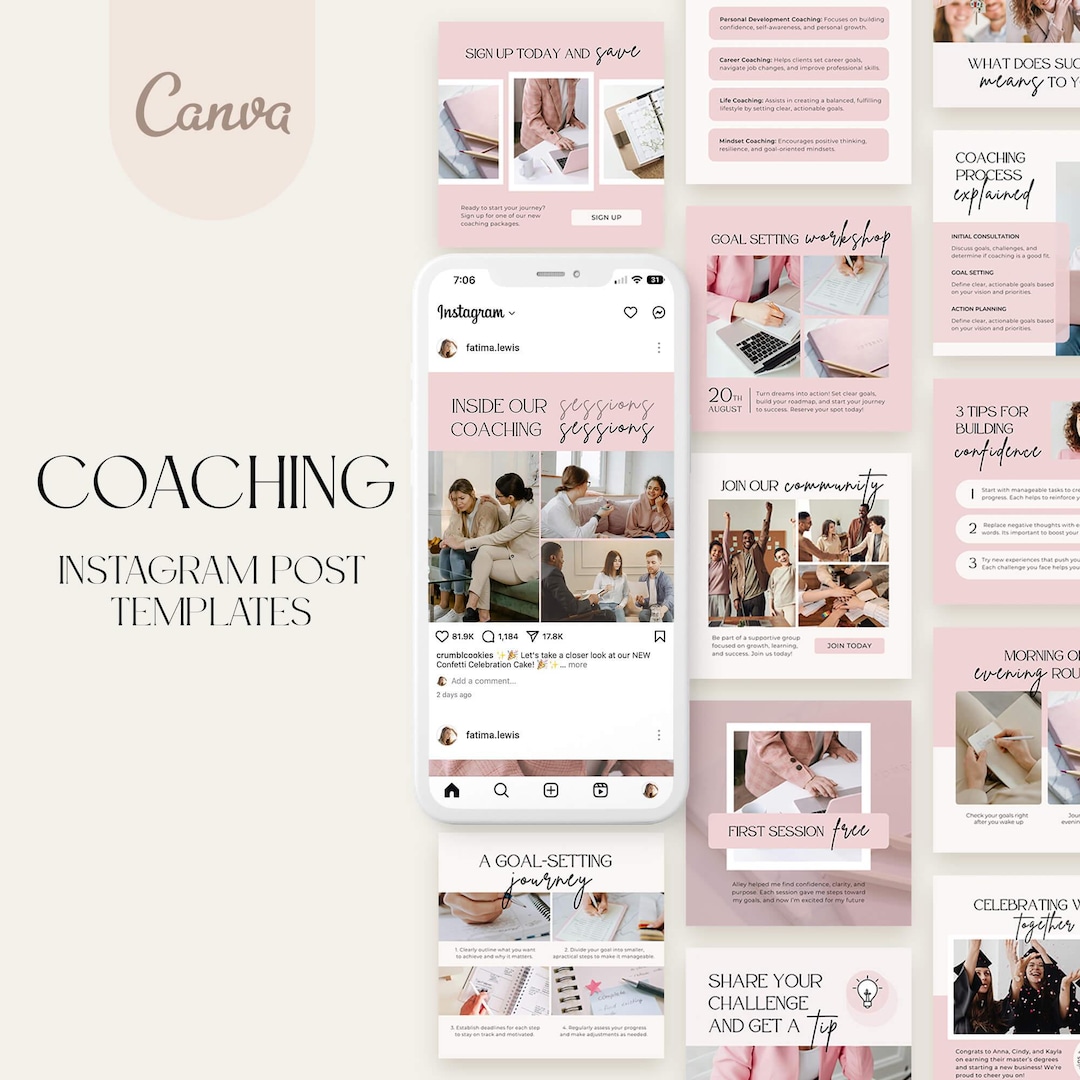 Coaching Instagram Post Templates | Life Coach Templates, Coaching ...