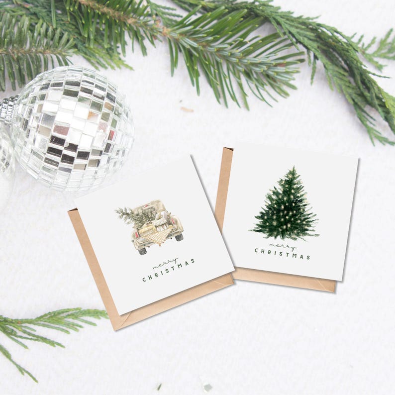Printable Christmas Cards Bundle: DIY Digital Download (PDF, PNG Files ...