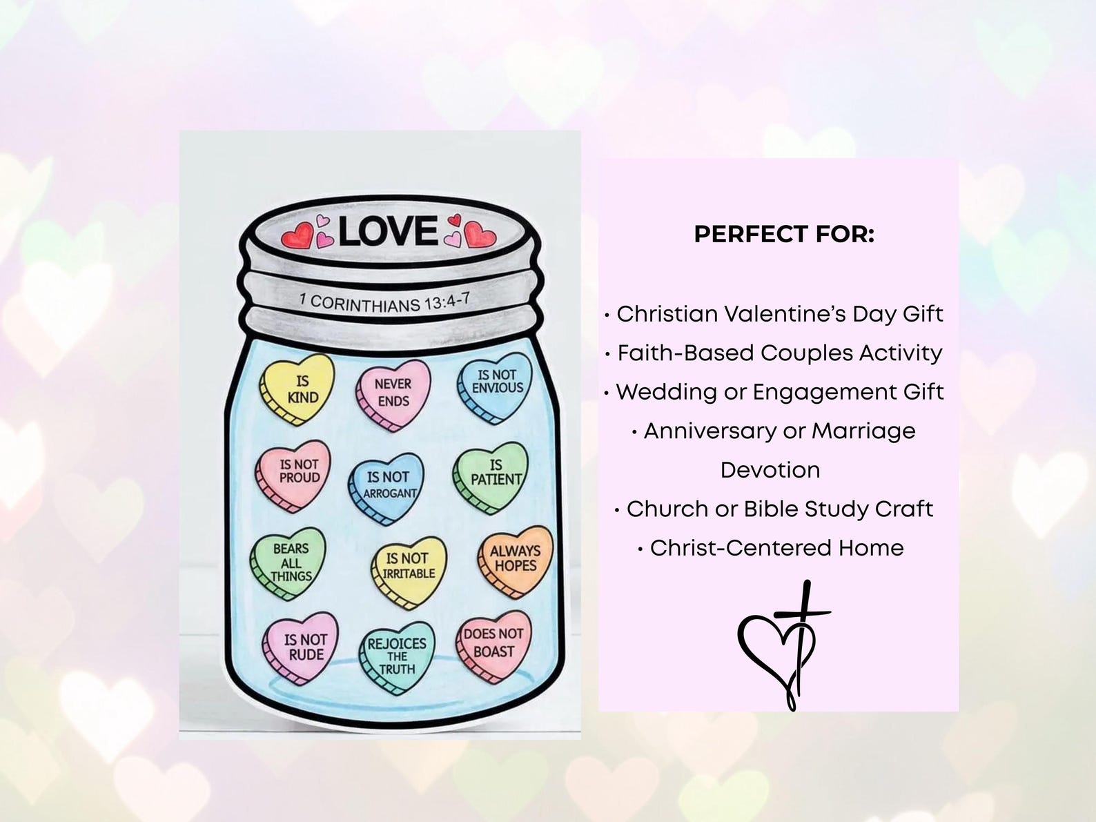 God's Conversation Hearts, Candy Jar Valentine's Bible Craft, Love is ...
