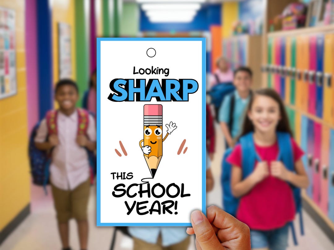 First Day of School Teacher Gift Tag Printable, Back to School Pencil ...