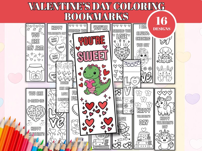 Printable Coloring Bookmarks for Kids, Valentine Coloring, Coloring ...