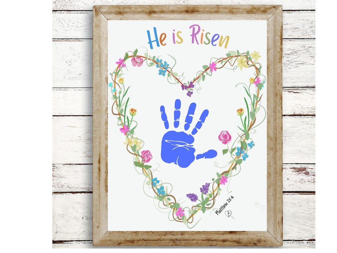 He is Risen Easter Handprint, Christian Easter, Sunday School Craft ...