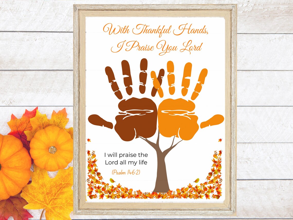Christian Thanksgiving Crafts, Sunday School Handprint Activity, Sunday ...