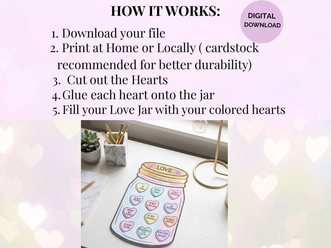 God's Conversation Hearts, Candy Jar Valentine's Bible Craft, Love is ...