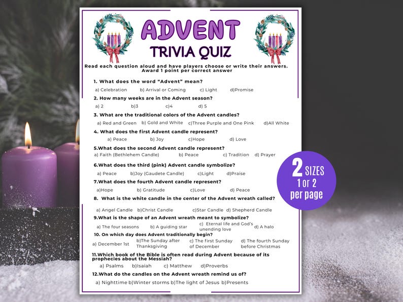 Advent Trivia Game, Sunday School Game, Women's Ministry Christmas ...