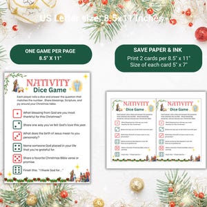 Christian Christmas Gratitude Dice Game, Nativity Dice Game, Nativity ...