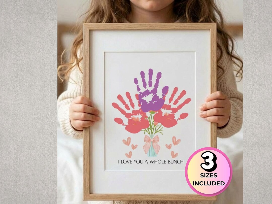 Mother's Day Wildflower Bouquet Handprint Art, Flower Handprint Craft ...