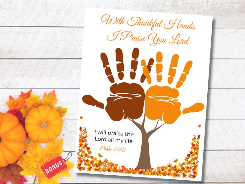 Christian Thanksgiving Crafts, Sunday School Handprint Activity, Sunday ...