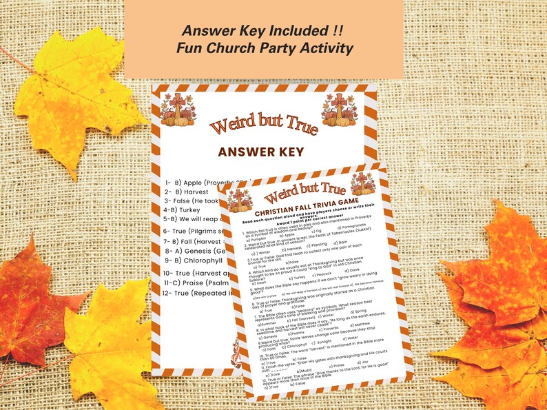 Christian Fall Trivia Game, Thanksgiving Christian Games, Sunday School ...