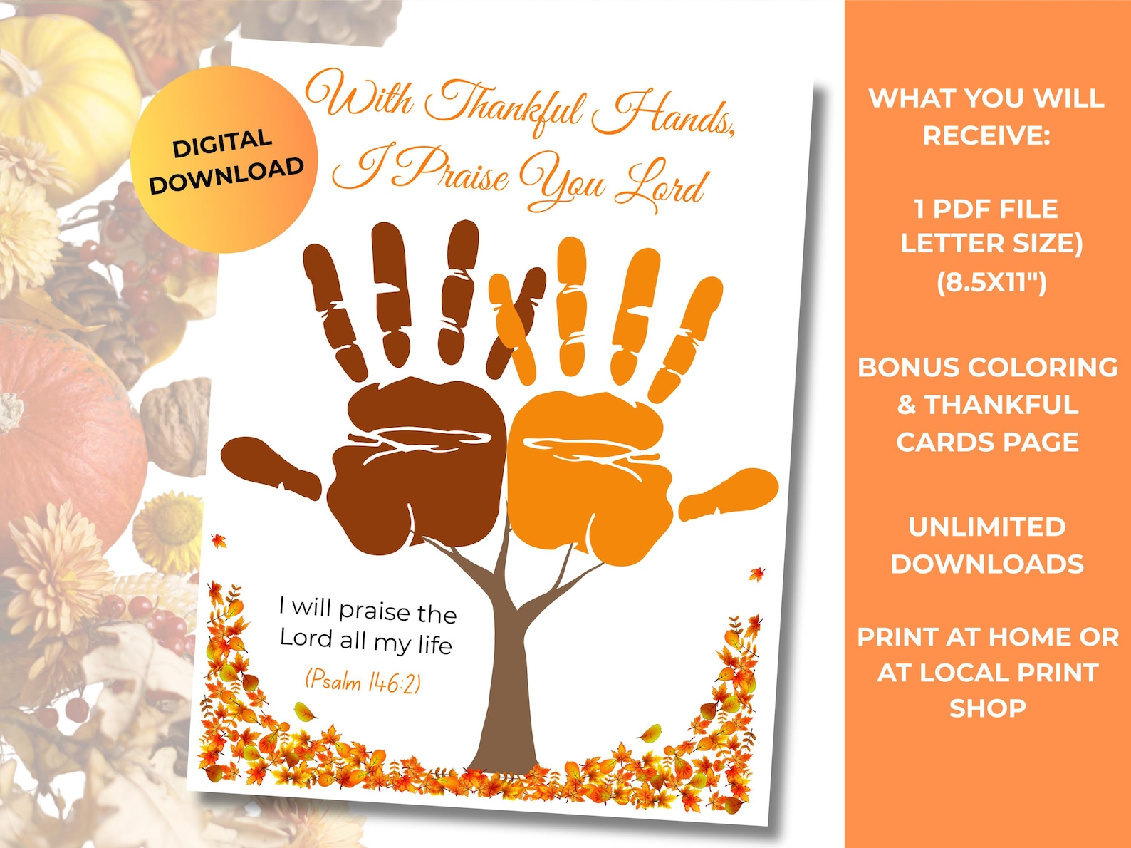 Christian Thanksgiving Crafts, Sunday School Handprint Activity, Sunday ...