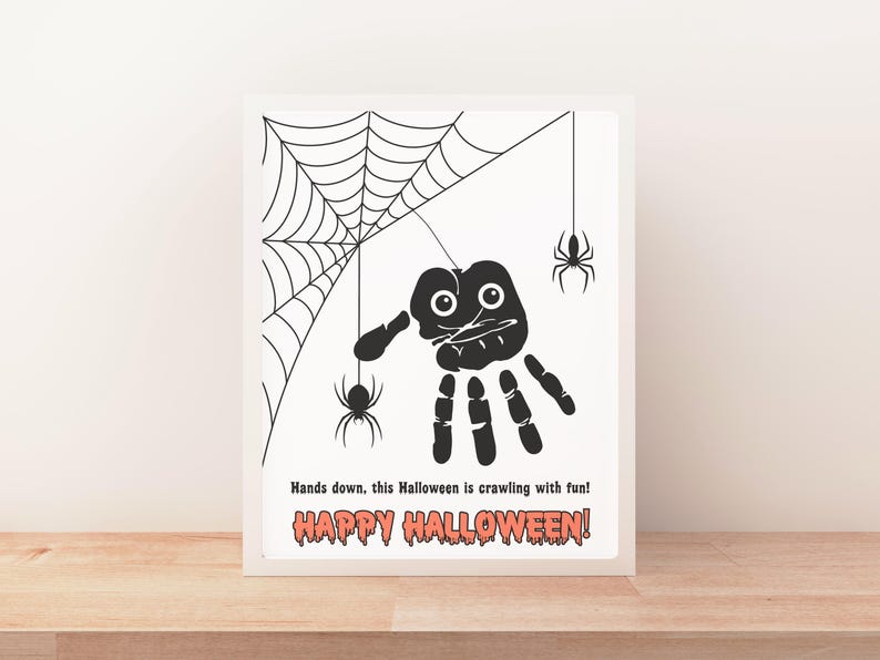 Printable Spider Handprint Art,halloween Keepsake Craft , Halloween ...