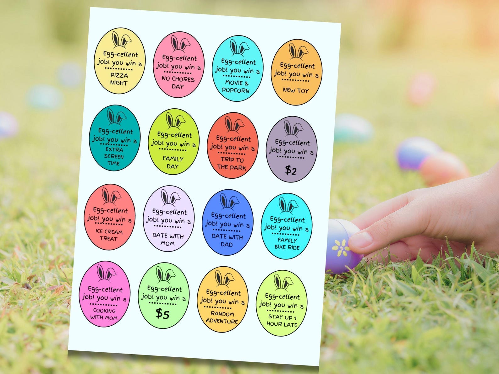 Printable Easter Egg Tokens, Easter Egg Token, Easter Egg Hunt, Egg ...