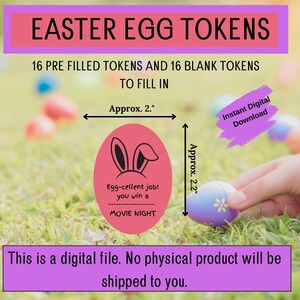 Printable Easter Egg Tokens, Easter Egg Token, Easter Egg Hunt, Egg ...
