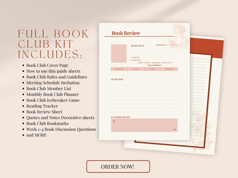Book Club Hosting Kit Contemporary Design Bundle Digital Download - Etsy