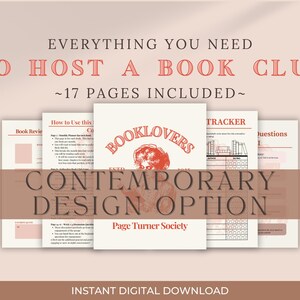 Book Club Hosting Kit Contemporary Design Bundle Digital Download - Etsy