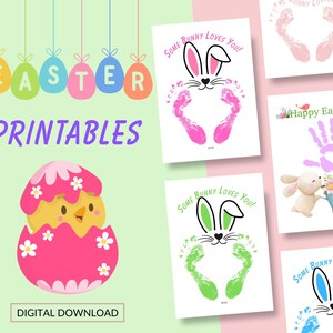 Easter Handprint & Footprint Art Printables – 6 Cute Designs for Kids ...