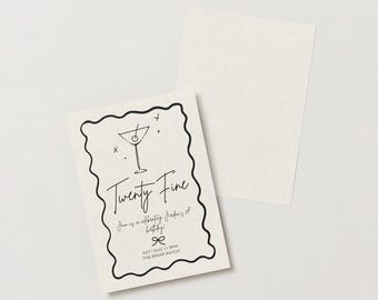 Turning Twenty Fine Invitation | 25/29th Birthday Digital Invite ...
