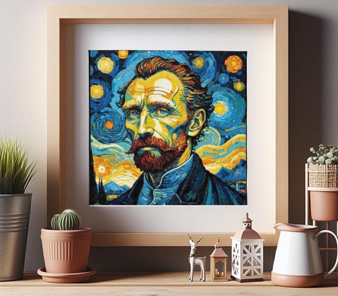 Vincent Van Gogh, Cross Stitch, Art Cross Stitch, Cross Stitch Pillow ...