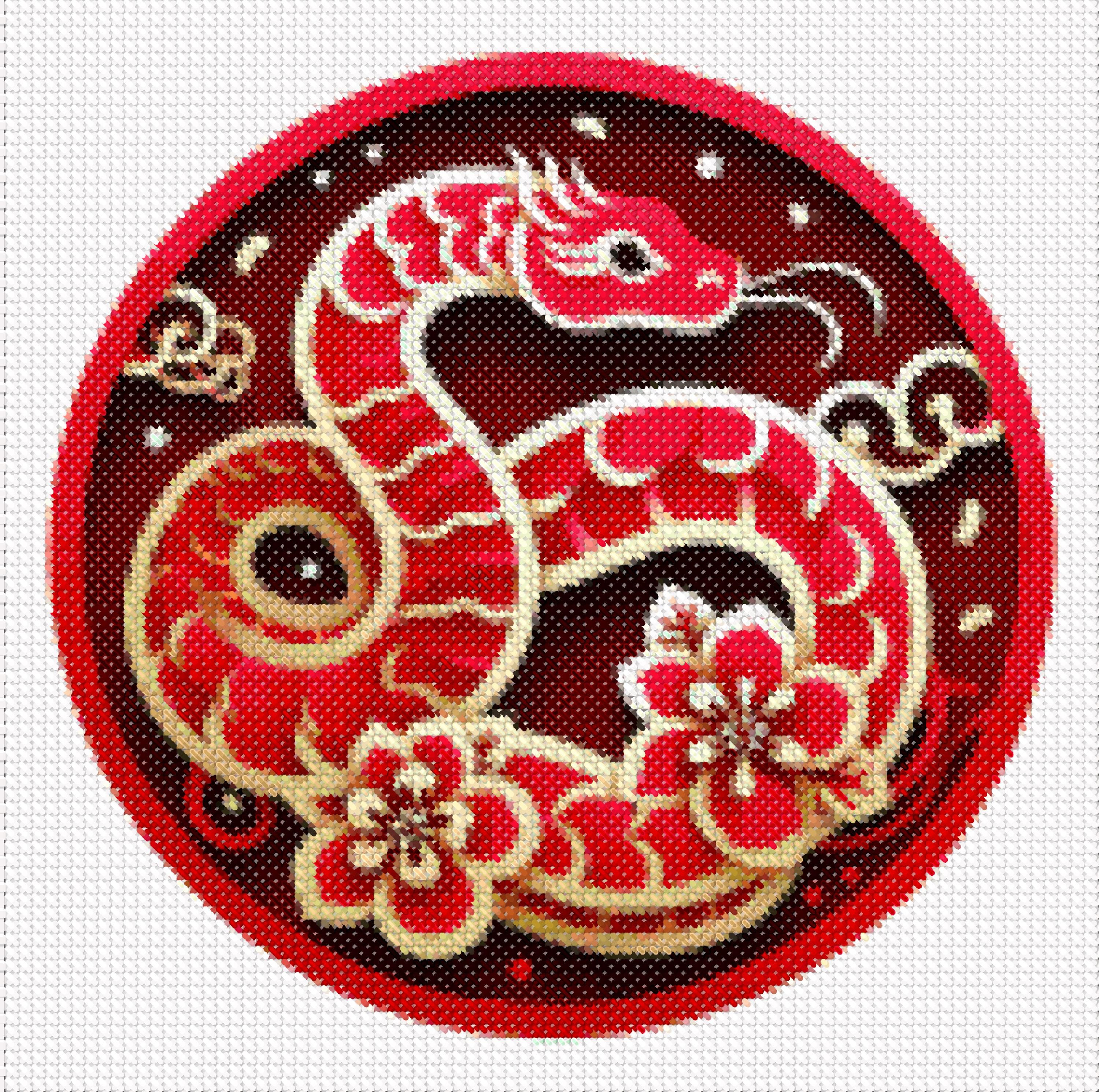 Chinese New Year Snake Cross Stitch Chart, Zodiac Symbol Embroidery ...
