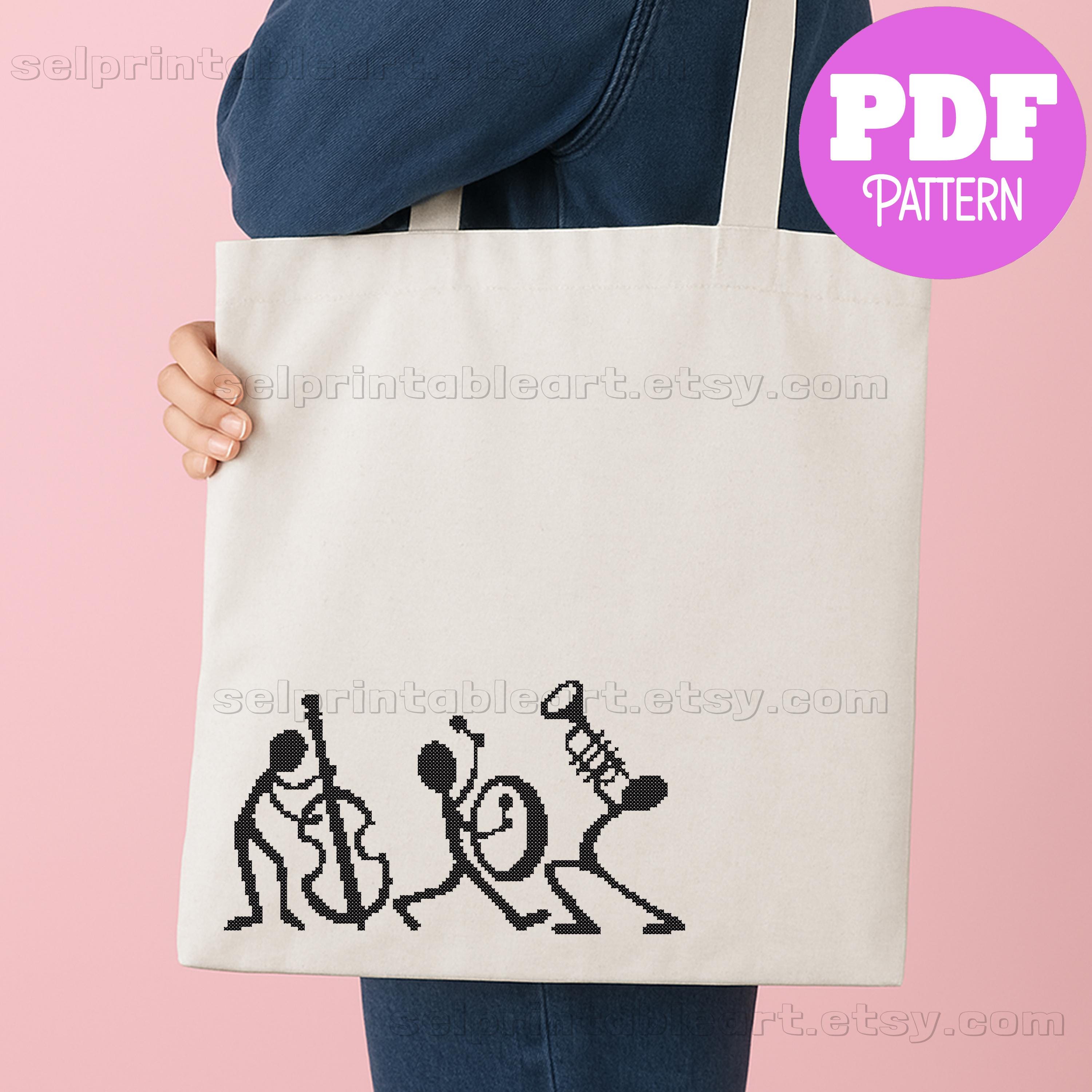 Stick Figure Orchestra Cross Stitch, Music Lovers Jazz Band Embroidery ...