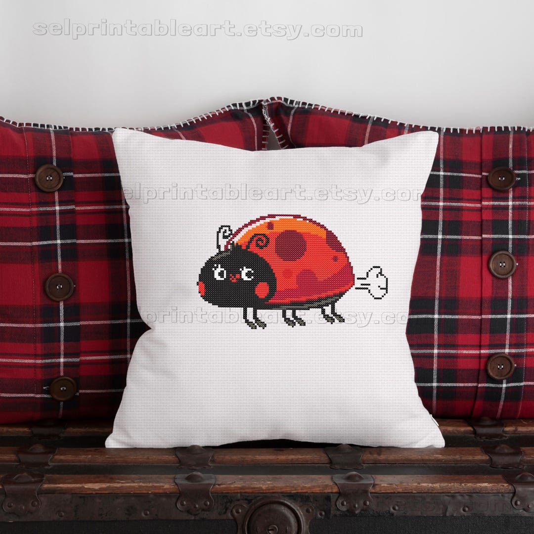 Farting Ladybug Cross Stitch Pattern, Whimsical and Funny Embroidery ...