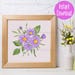 Aster Flower Cross Stitch Pattern, Purple Flower Hand Embroidery ...