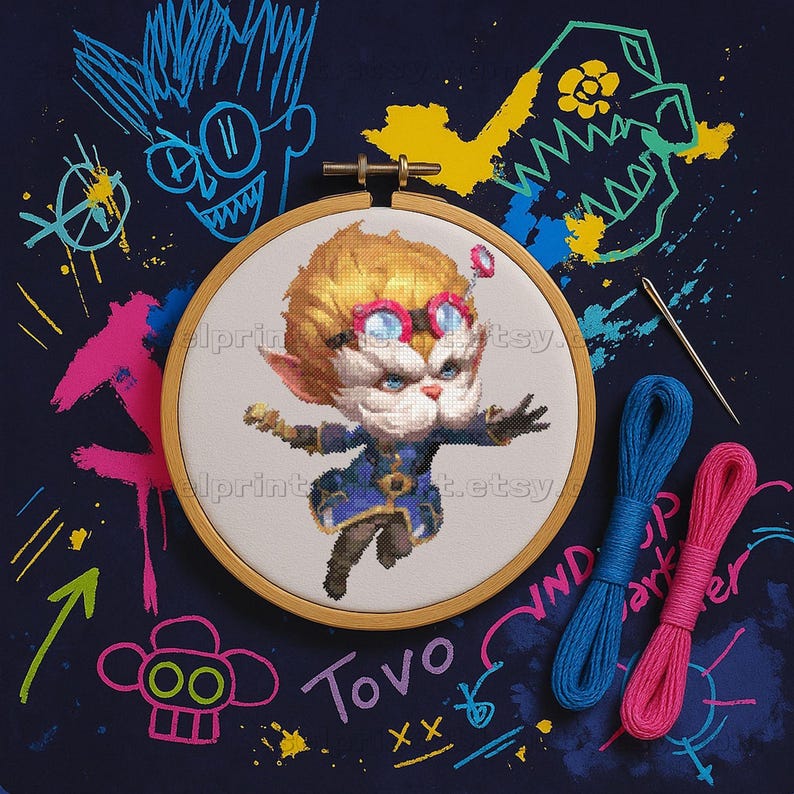 Heimerdinger Arcane Heroes Cross Stitch Chart, League of Legends ...